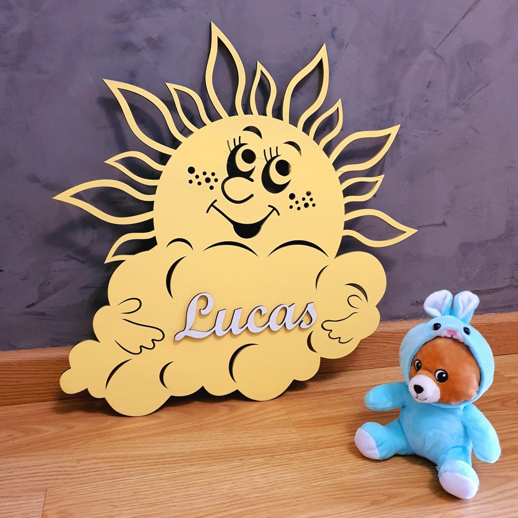 Sol infantil con nombre 3D - fffdesign