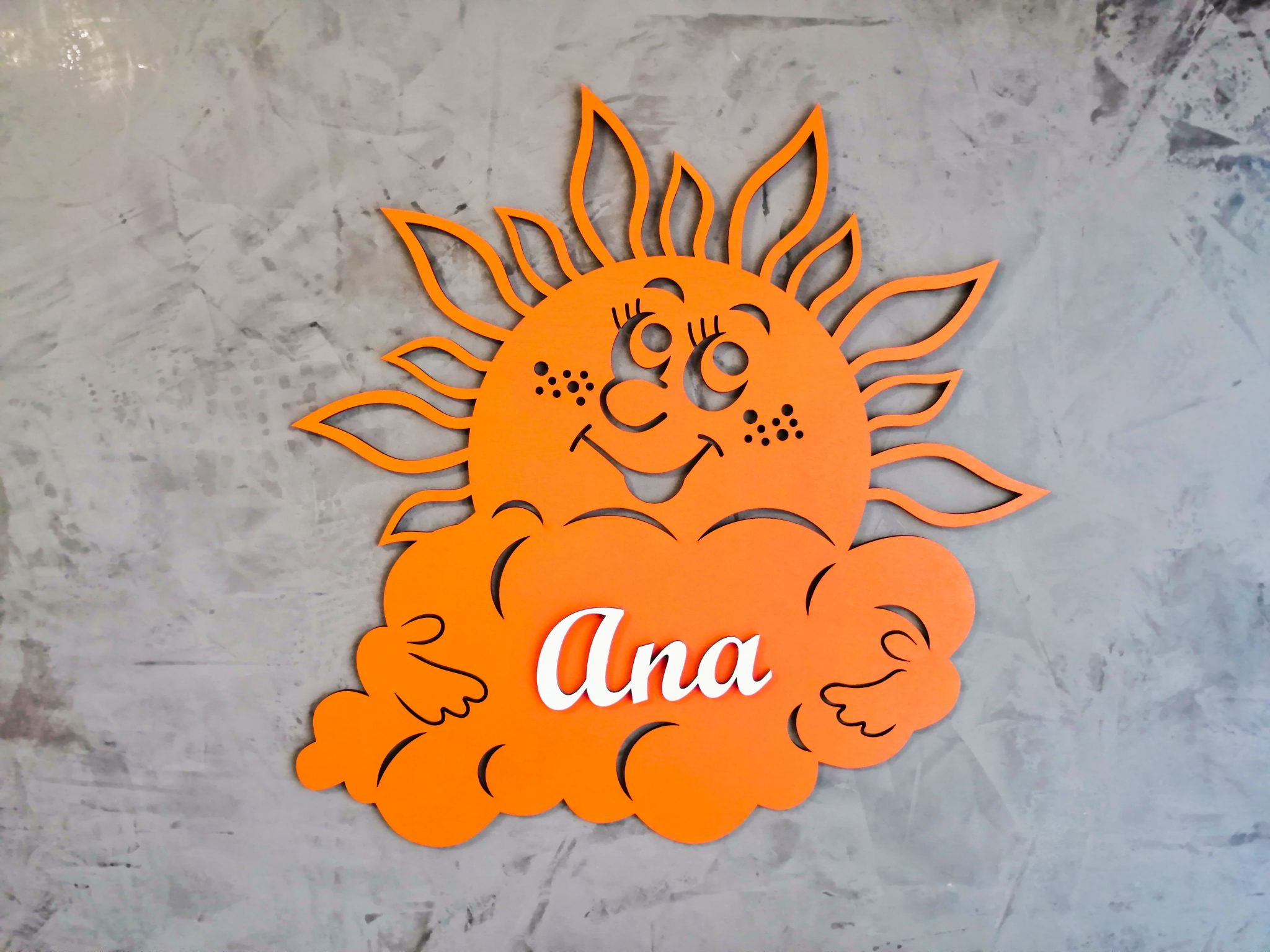 Sol infantil con nombre 3D - fffdesign